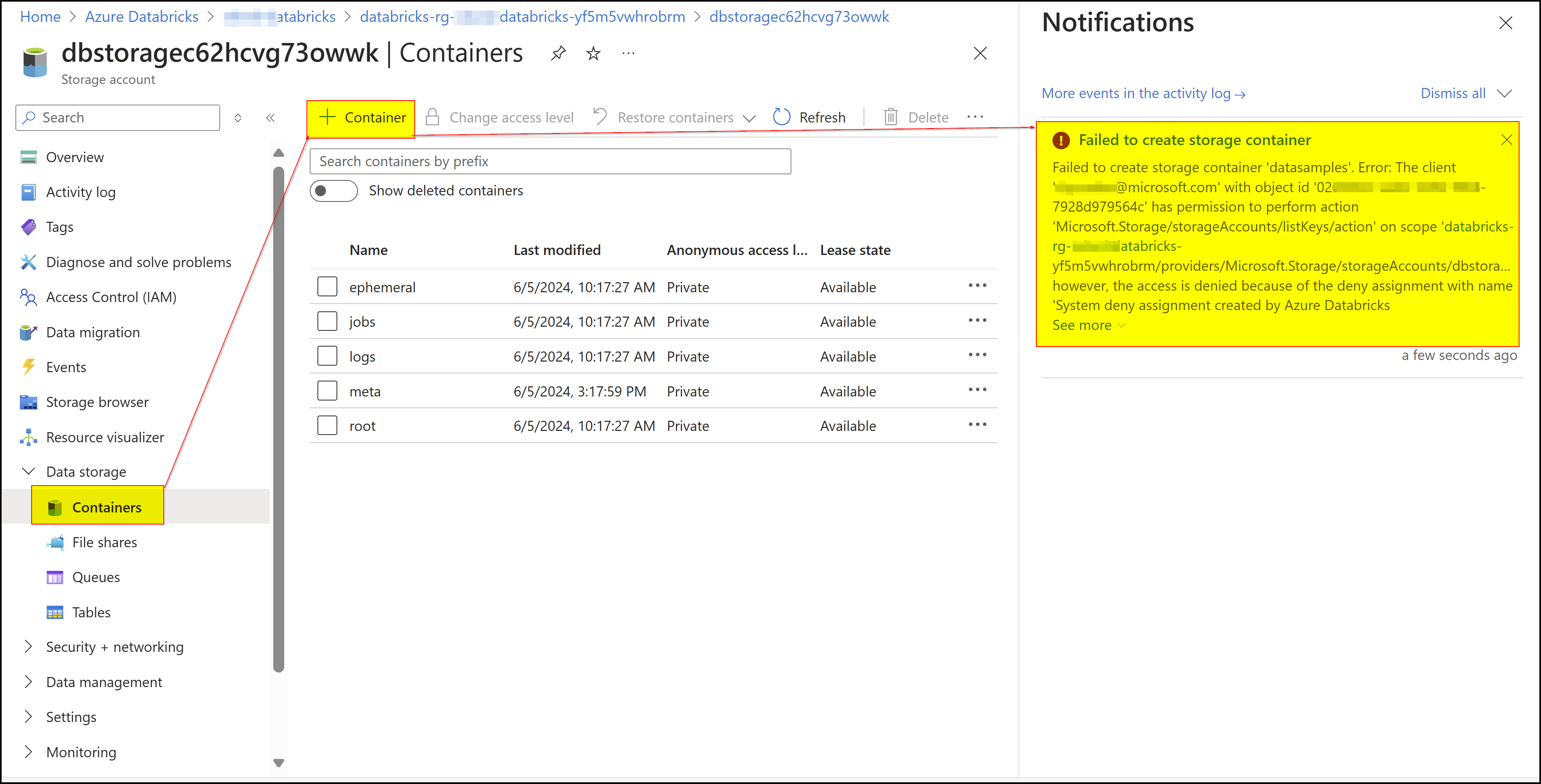 deploying Azure databrick with datalake - Microsoft Q&A