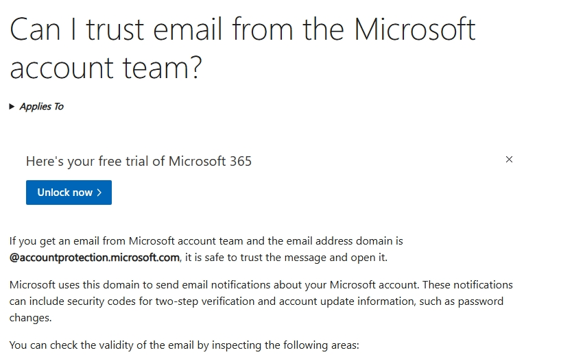 I have received an email, supposedly from Microsoft stating as below ...