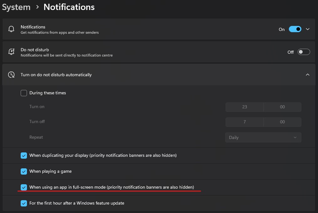 Manage "Turn on do not disturb automatically" settings via MS Intune, GPO or Registry ...