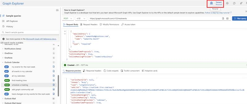 Unable to schedule meeting on Microsoft teams using Microsoft graph api - Microsoft Q&A