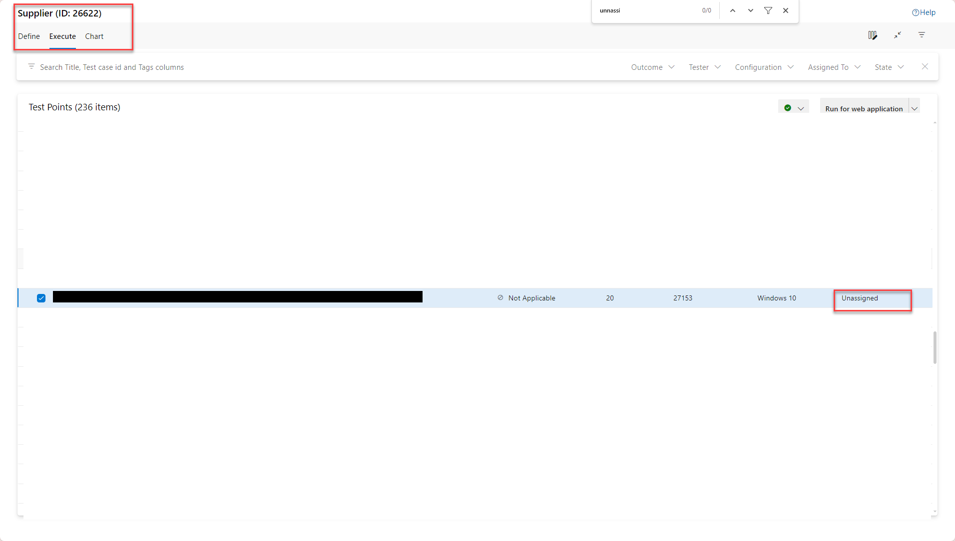 Delete a test case with unassigned user in Test Plans > Execute ...