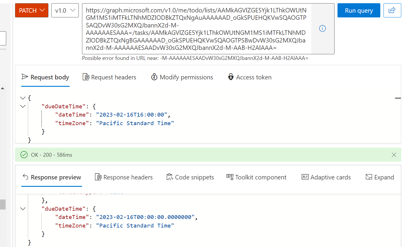 ToDo Task: Getting back wrong startDateTime and dueDateTime - Microsoft Q&A