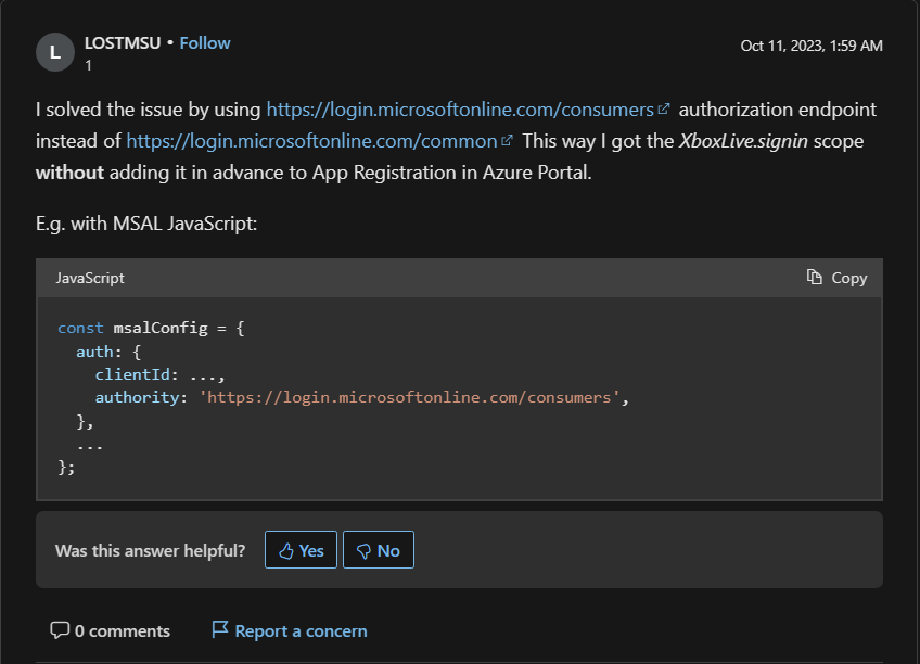 Configure Azure AD app for XboxLive logins - Microsoft Q&A