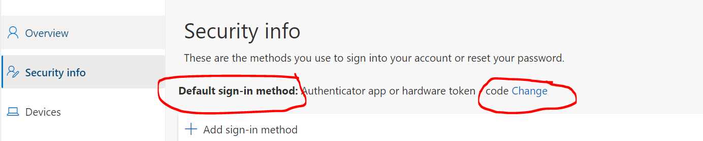 How to disable/remove the "Change" button/hyperlink of "Default sign-in method" in "Security ...