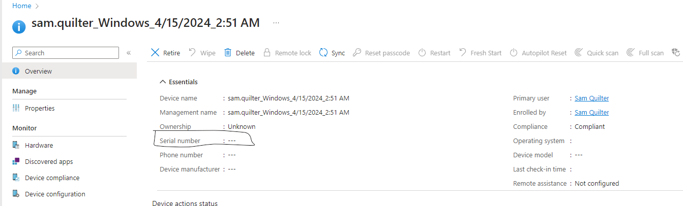 Autopilot Device - Entra and Intune device from Autopilot enrolled ...