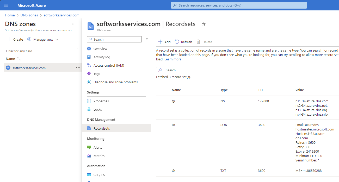 I purchased a custom domain within Azure but am unable to verify it - Microsoft Q&A