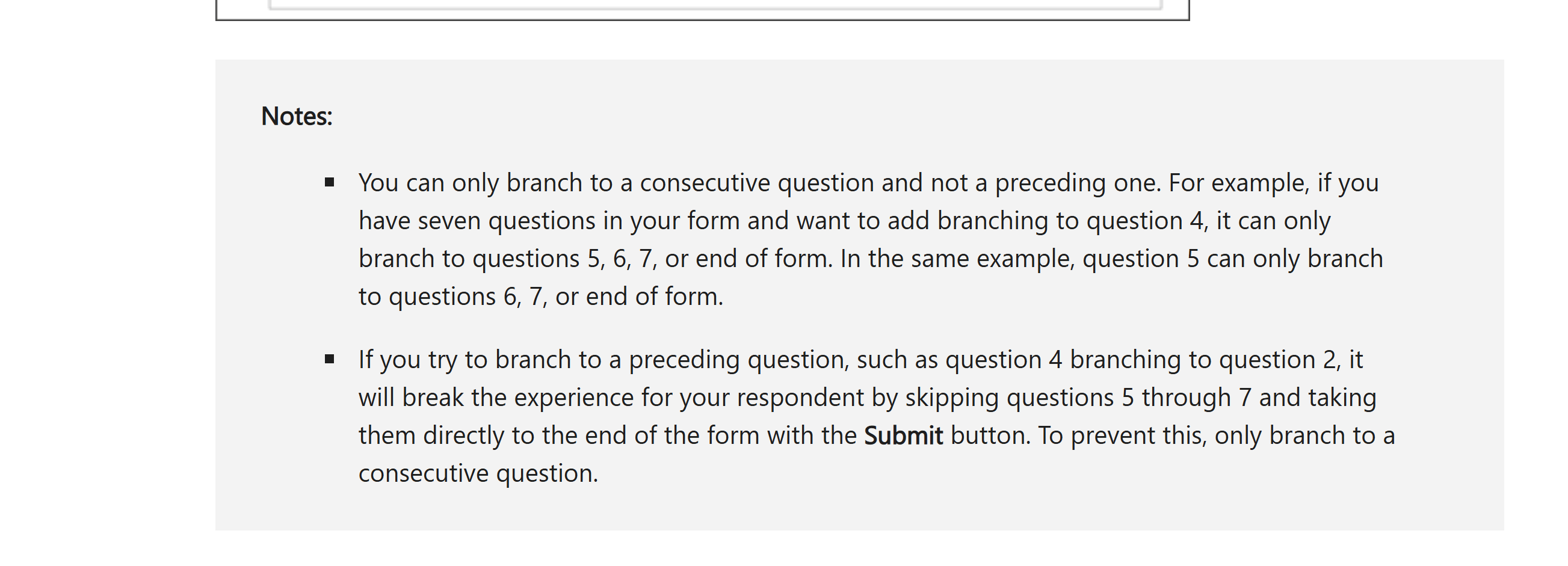 Is it possible for branching logic to allow skipping to a specific question instead of to the ...