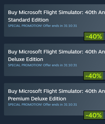 Can't find Flight Simulator Premium Deluxe in Steam - Microsoft Q&A