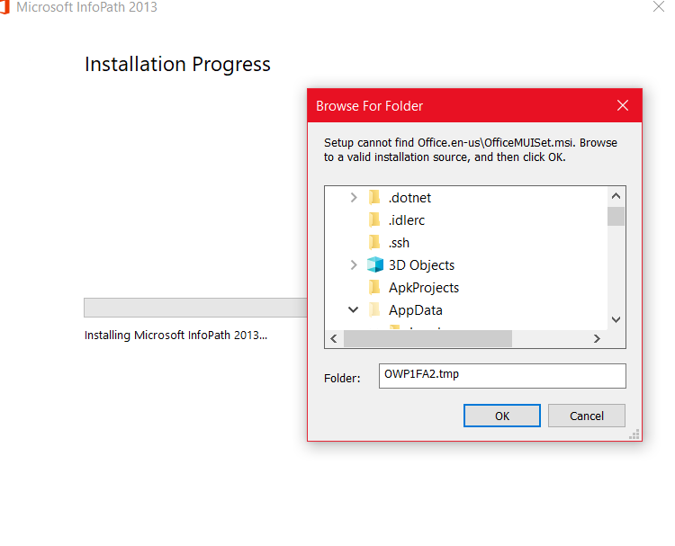 InfoPath 2013 installation error. - Microsoft Q&A