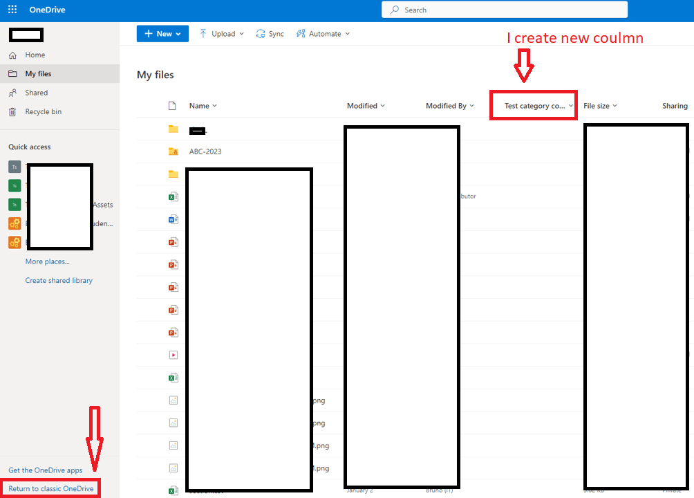 I added a column in OneDrive, how do I edit the values now for the ...