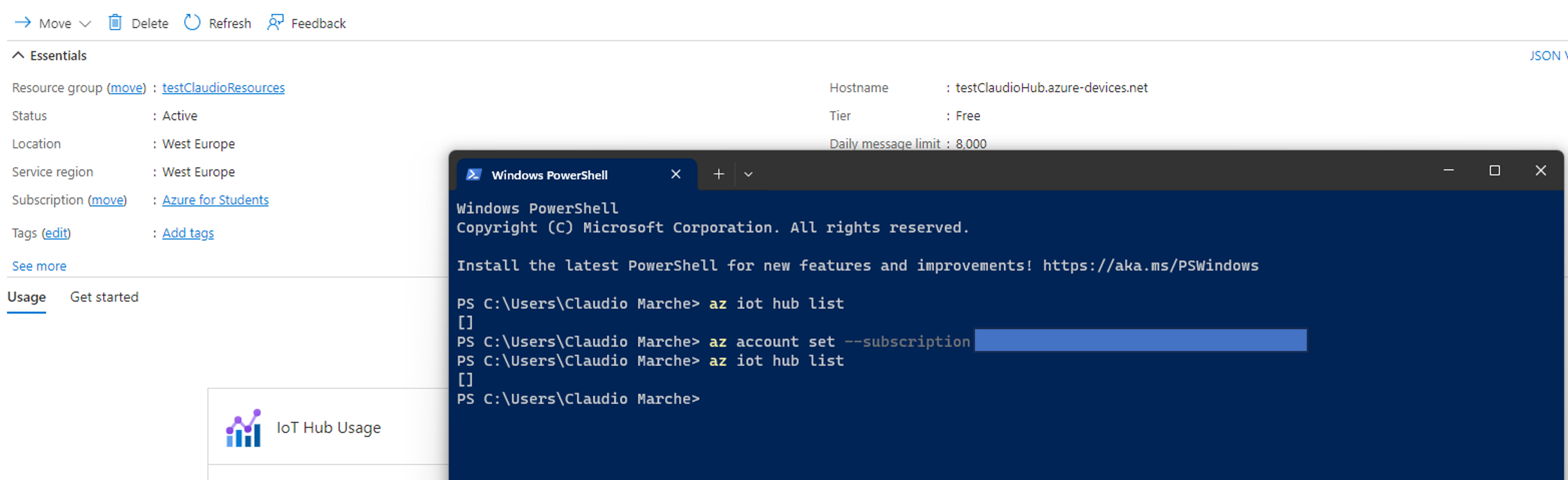 No IoT Hub found in current subscription - Microsoft Q&A
