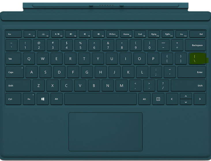 Surface Pro 4 keyboard does not allow backslash entry - Microsoft Q&A