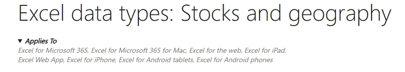 why don't i see 'data types' in excel? - Microsoft Q&A