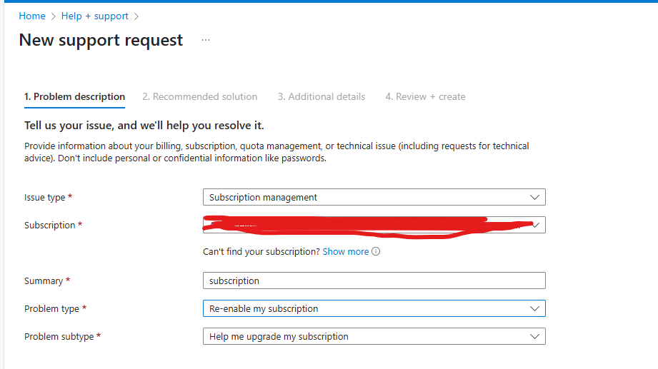 Subscription Upgrade Failed - Microsoft Q&A