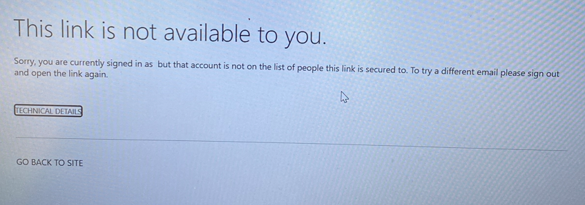 This Link is not available to you - Microsoft Q&A
