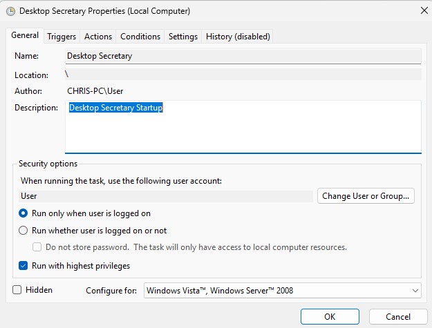 How To get Desktop Secretary To launch Automatically At Start Up and ...