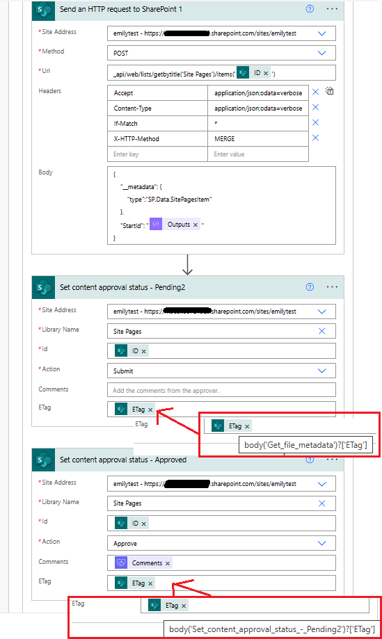 Send an HTTP request to SharePoint during or after an approval in the ...