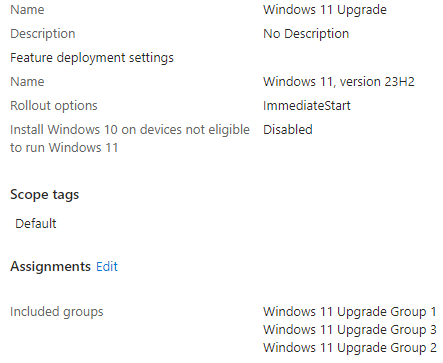 Intune Feature updates for Windows 10 and later - Microsoft Q&A