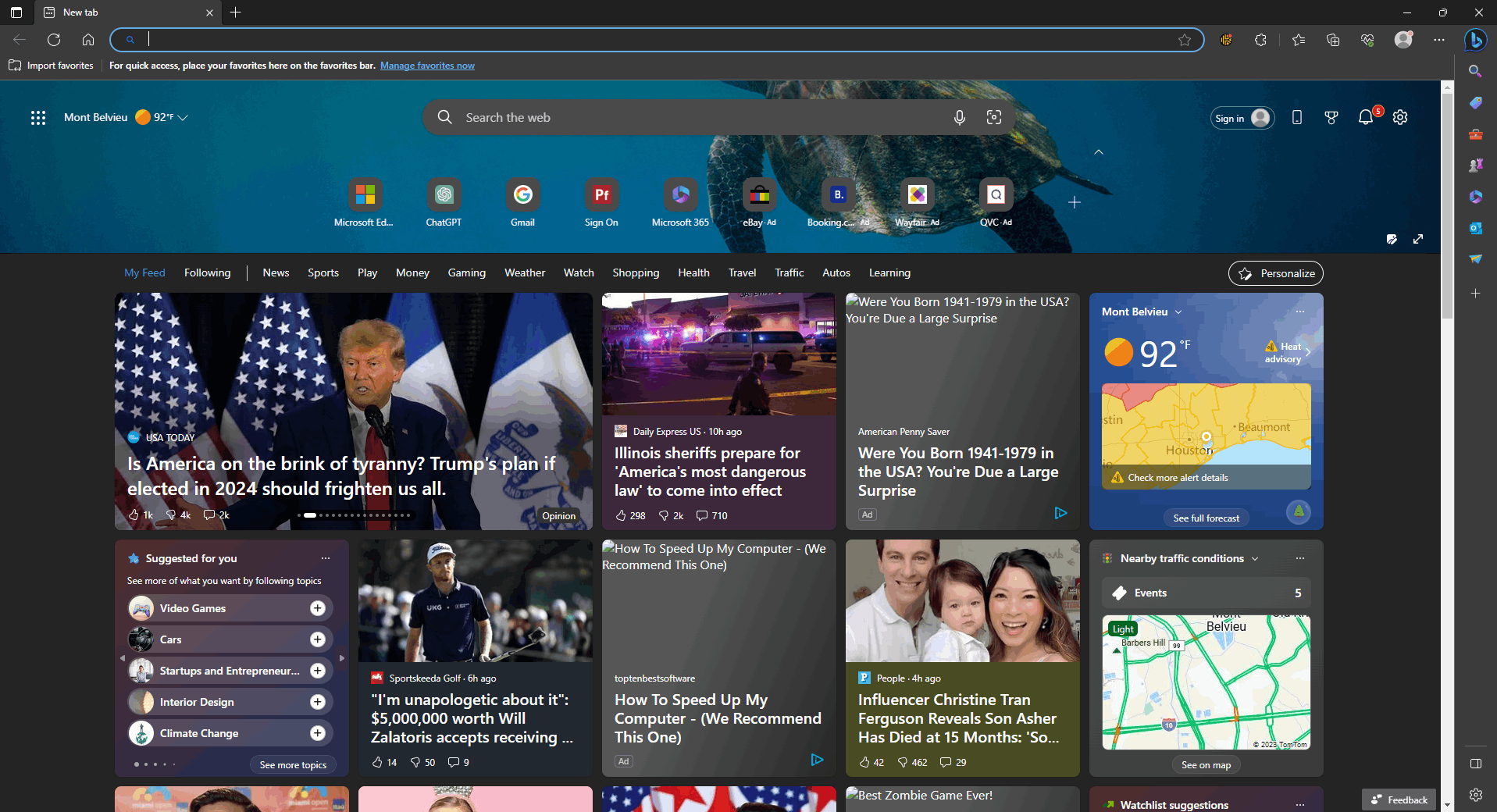 When I open Edge it opens to a completely blank page that I didn't set ...
