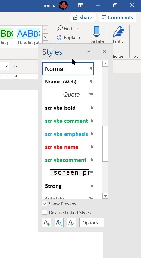 Word styles pane in Windows 10 Enterprise - Microsoft Q&A