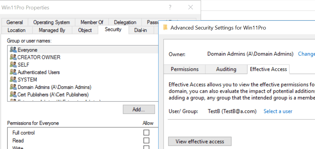 Unable to give a non Domain Admin access to rename a Computer through delegated permissions ...