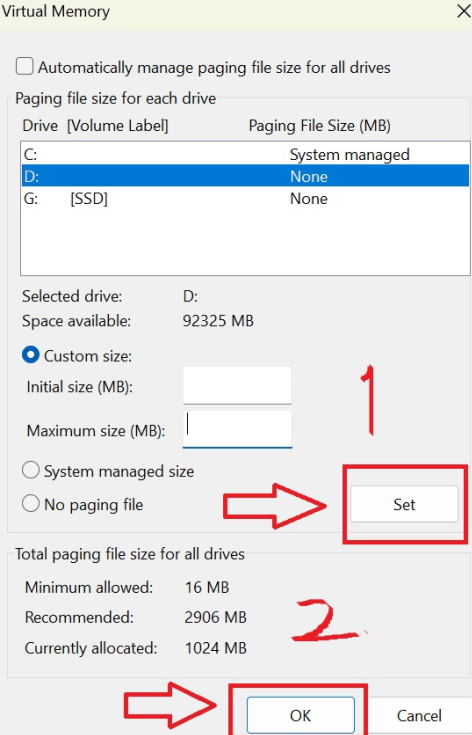 cannot create page file to D drive in windows 11 - Microsoft Q&A