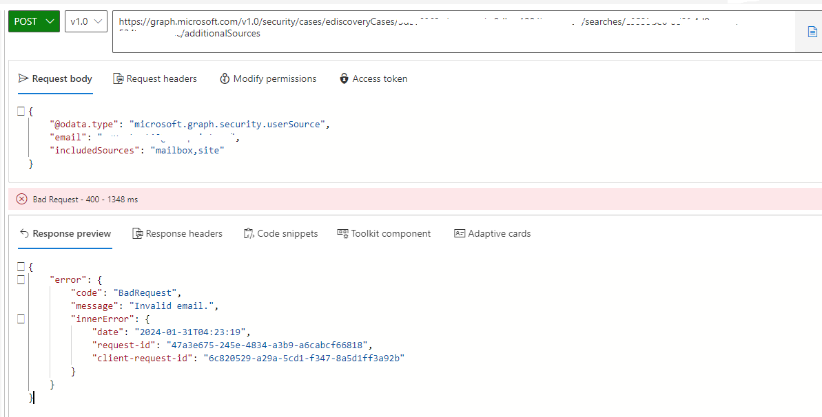 passing deleted user's email address in additional data source as ex ...