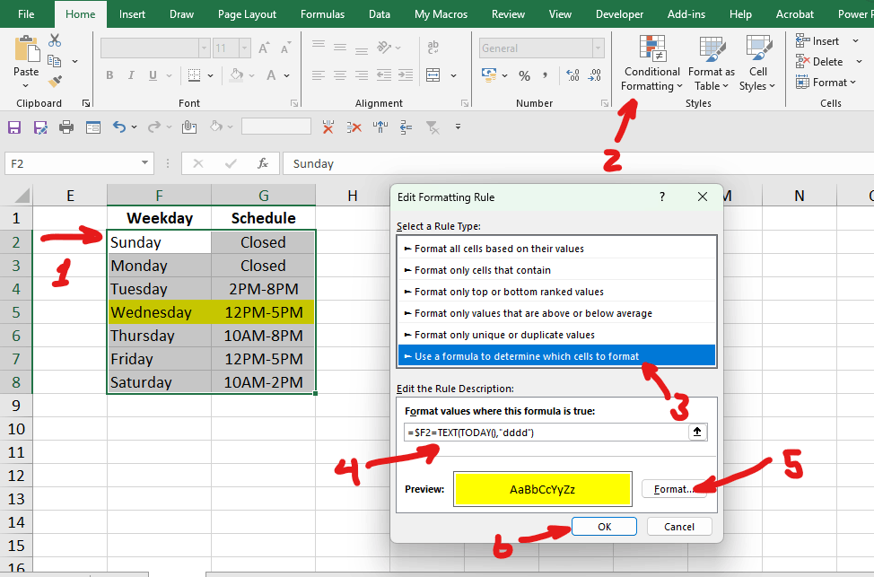 conditional Formatting days of the week - Microsoft Q&A