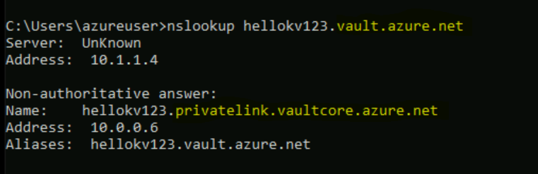 Azure Key Vault Private Endpoint to resolve to a newly created Private ...
