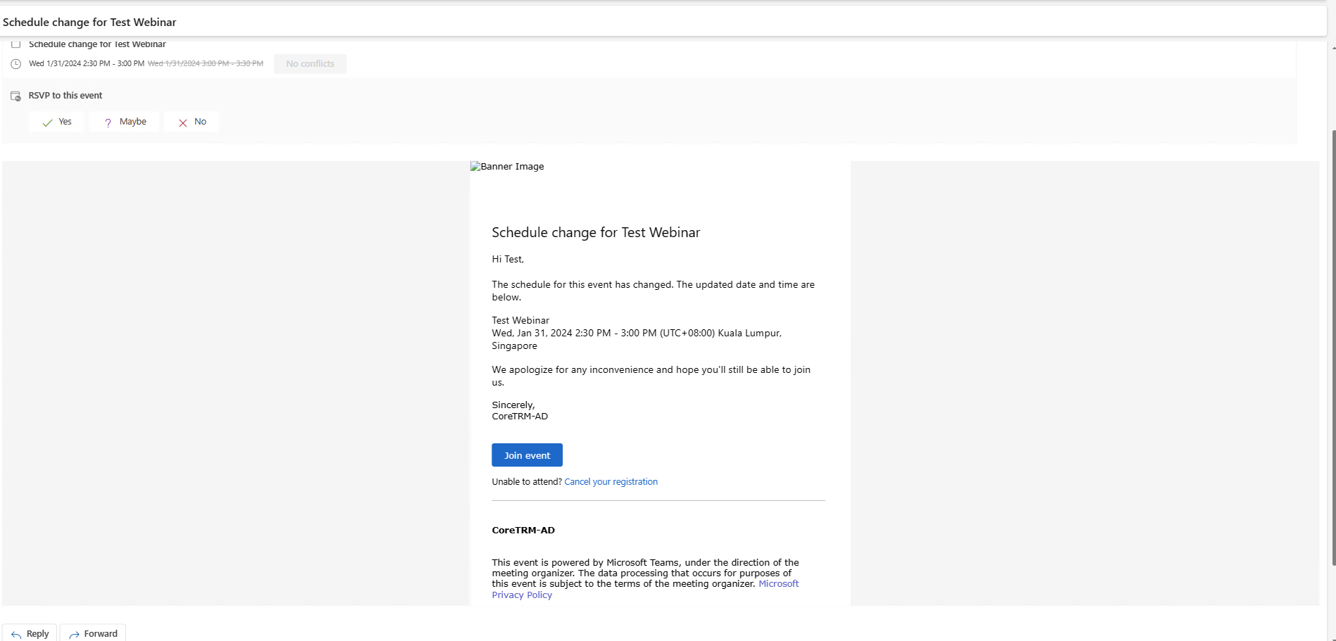 How to fix automated webinar emails, as banner image is not showing ...