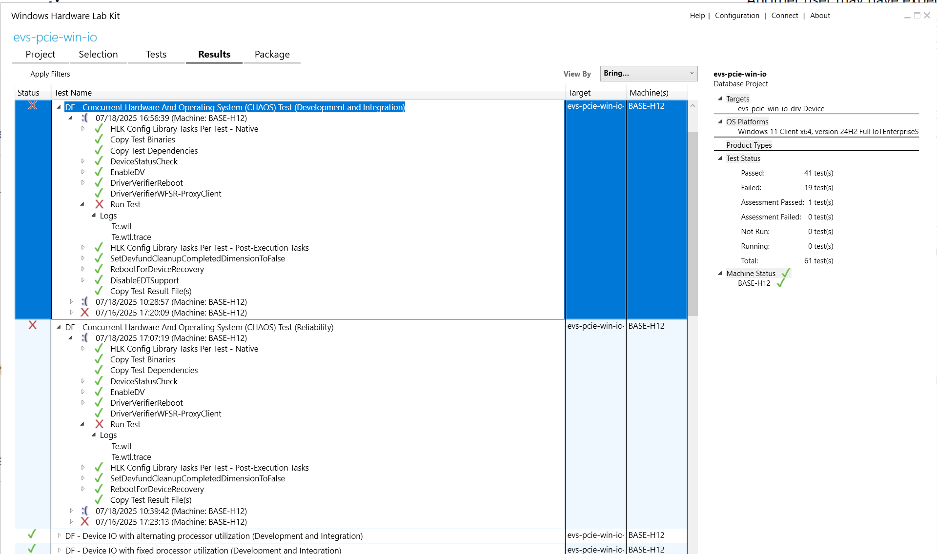 Subject: Urgent: Inconsistent HLK Test Outcomes (Pass in Log, Fail in ...
