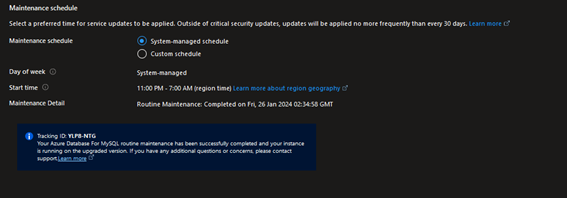 Azure MySQL flexible server stuck on actions (stop, start, change inbound ip address ...