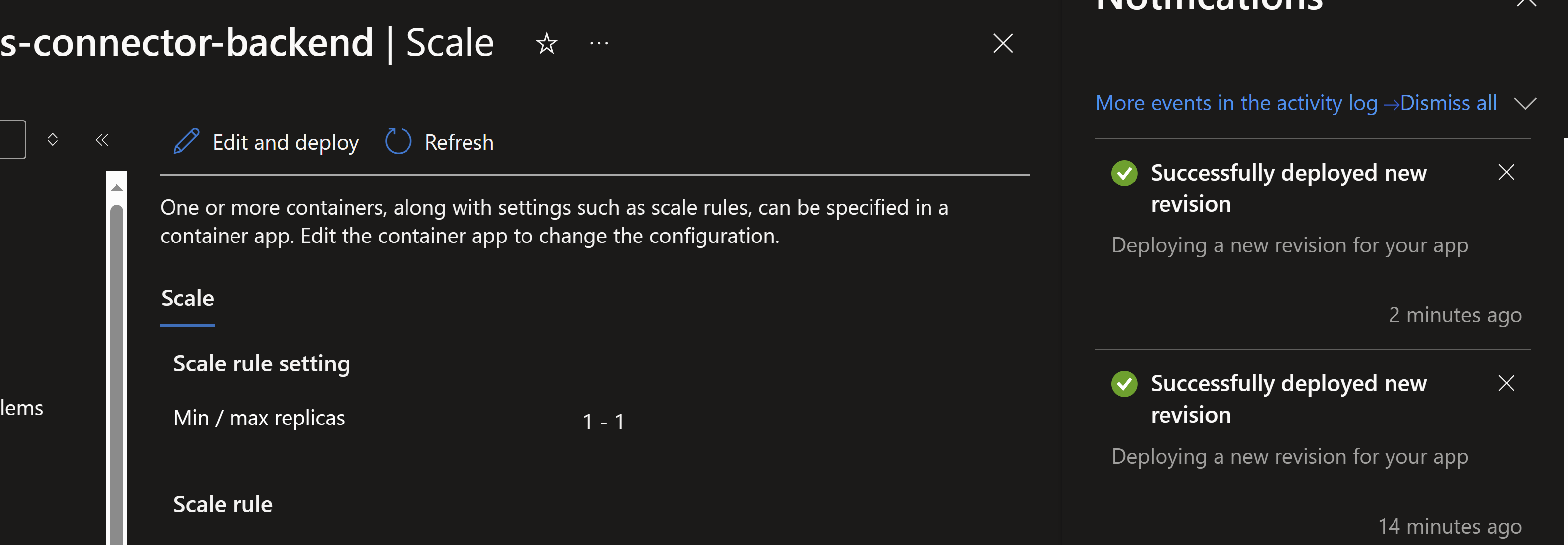 error in container app deployment service principal identity settings ...