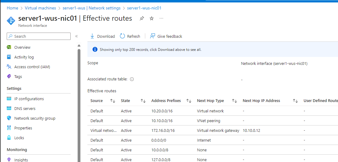 Can Only Ping After Setting up Azure VWAN VPN NAT - Microsoft Q&A