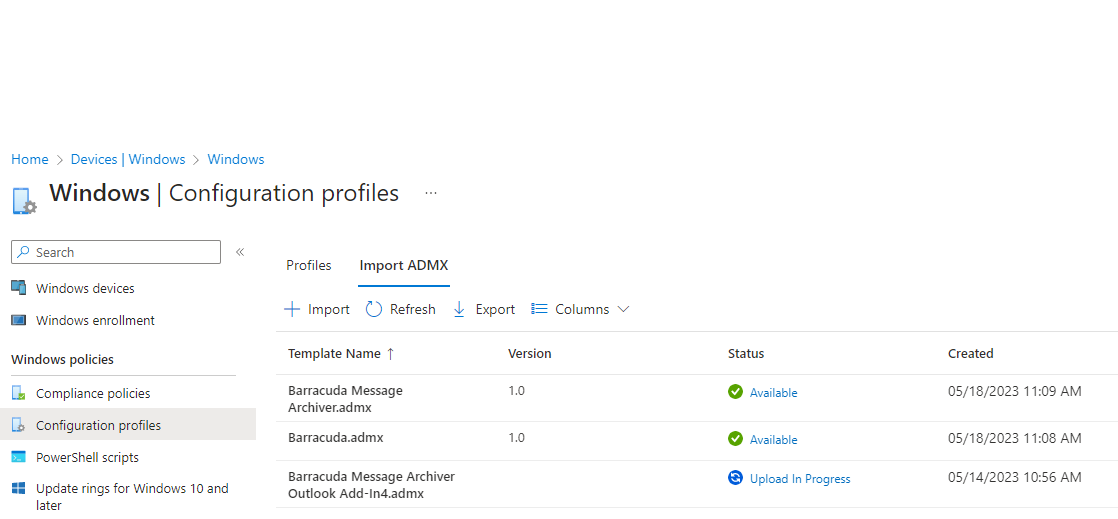 ADMX Upload Stuck - Microsoft Q&A