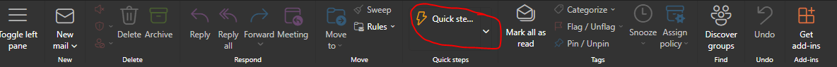 Quick Steps OWA - Enable/Disable - Microsoft Q&A