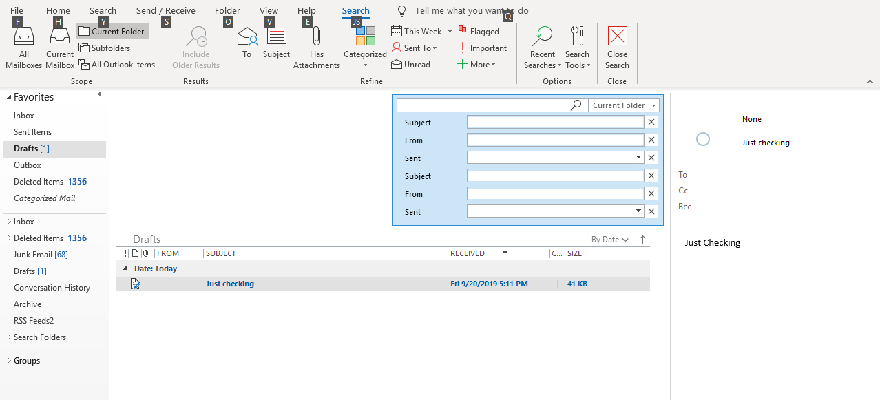 Outlook 365 / 2019 search box half size - Microsoft Q&A