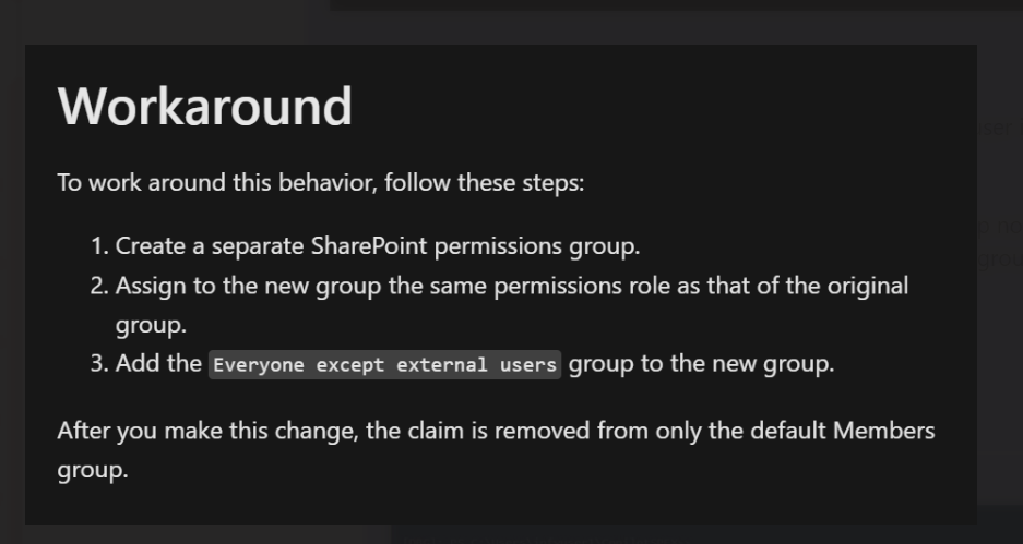 How to Remove Domain Group "Everyone except External users" from sharepoint list item having ...
