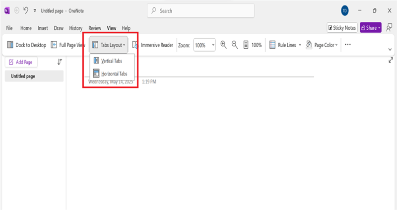 OneNote "Search Notebooks" field covers the title and won't move ...