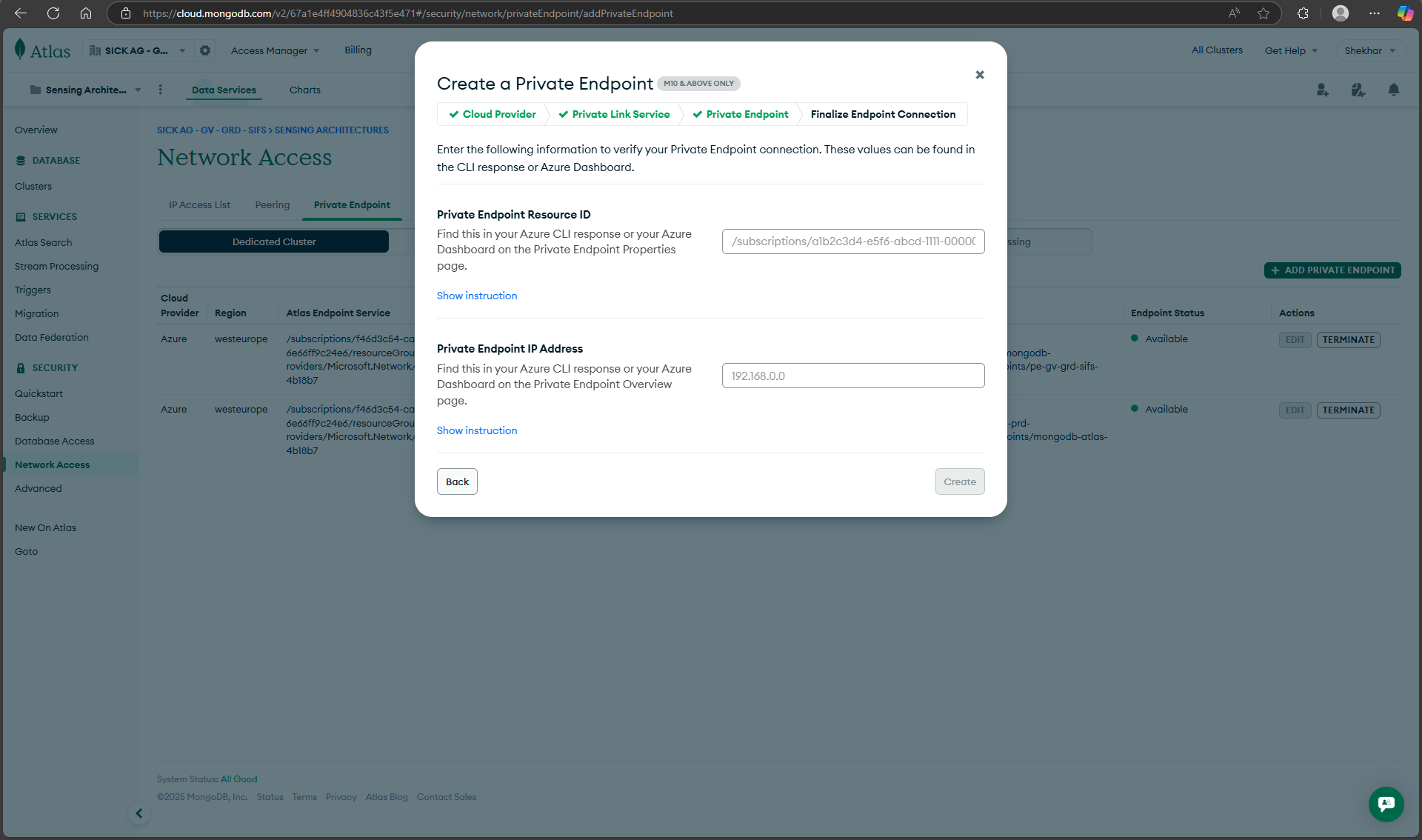 How to retrieve the managed private endpoint resource ID and IP address ...