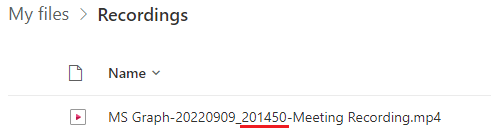 How to distinguish Meeting recordings and files shared by the user in ...