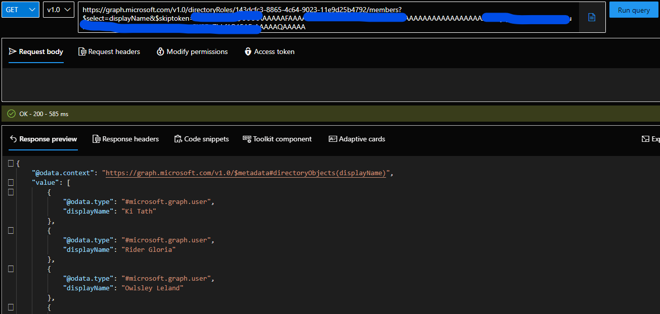 What is the default and maximum page size for Directory Role APIs ...