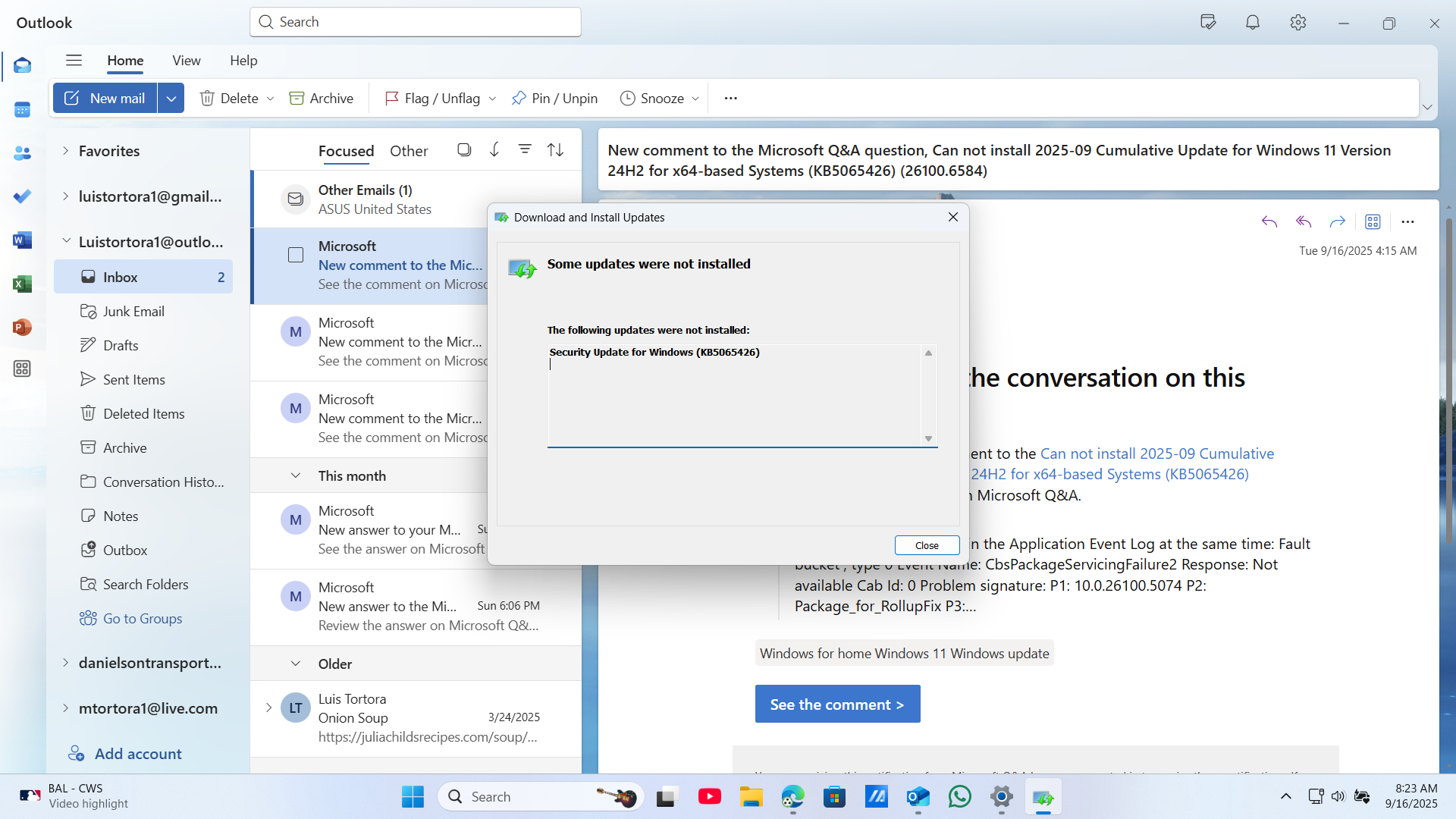 Can not install 2025-09 Cumulative Update for Windows 11 Version 24H2 ...