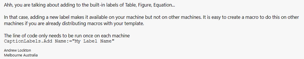 How do I add a custom caption in Word - Microsoft Q&A