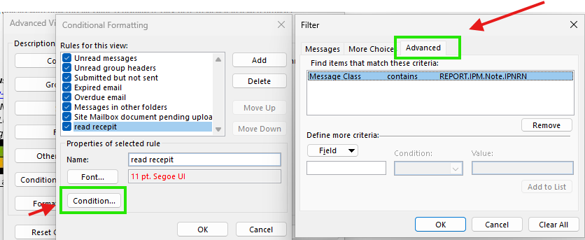 how can i identify read receipts, can the incoming alert be in a ...