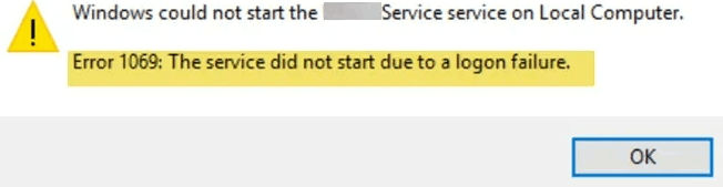 .Error 1069: The service didn't start due to a logon failure ...