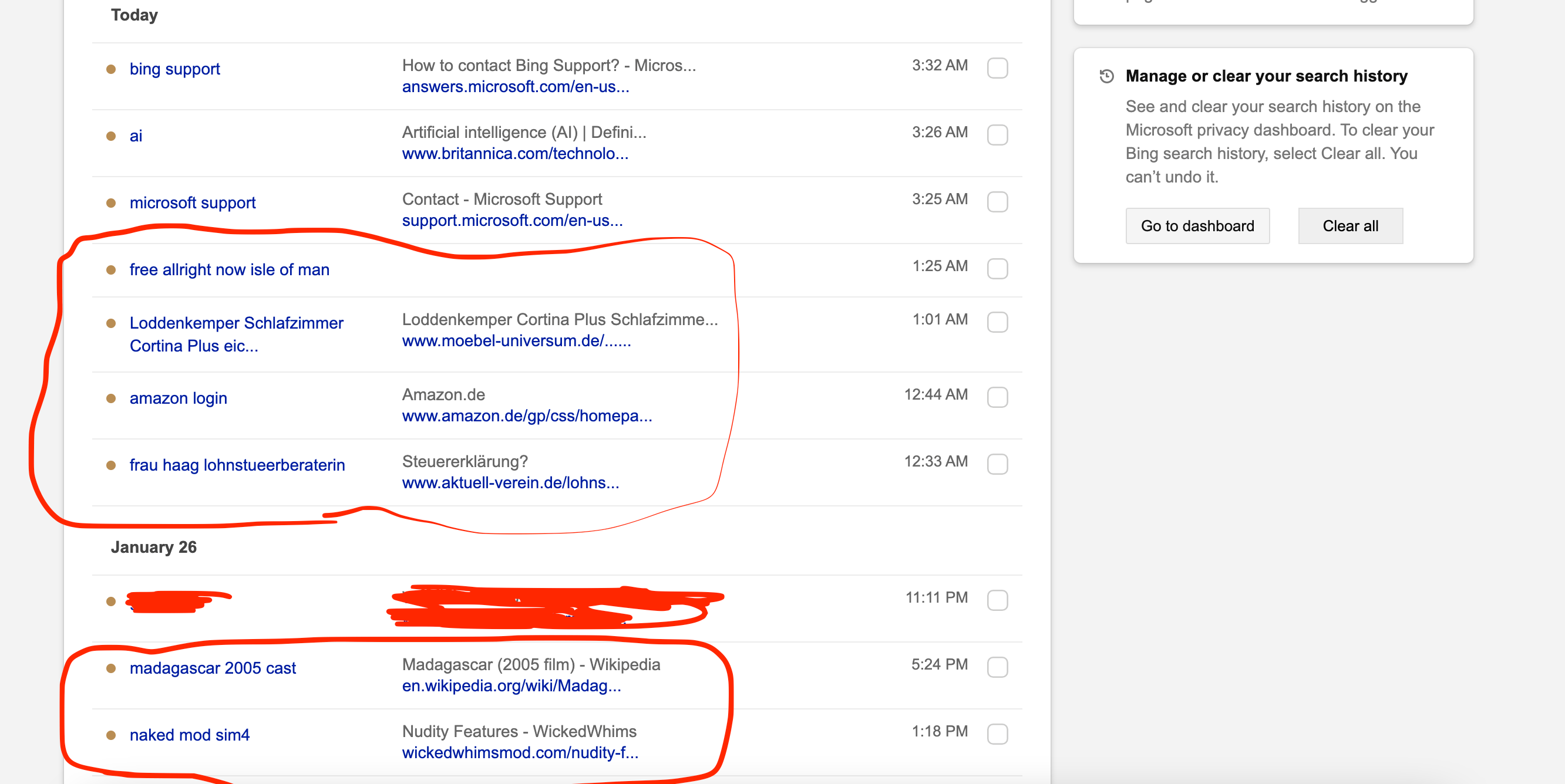 Unknown accounts signed in on my computer, random searches in search ...
