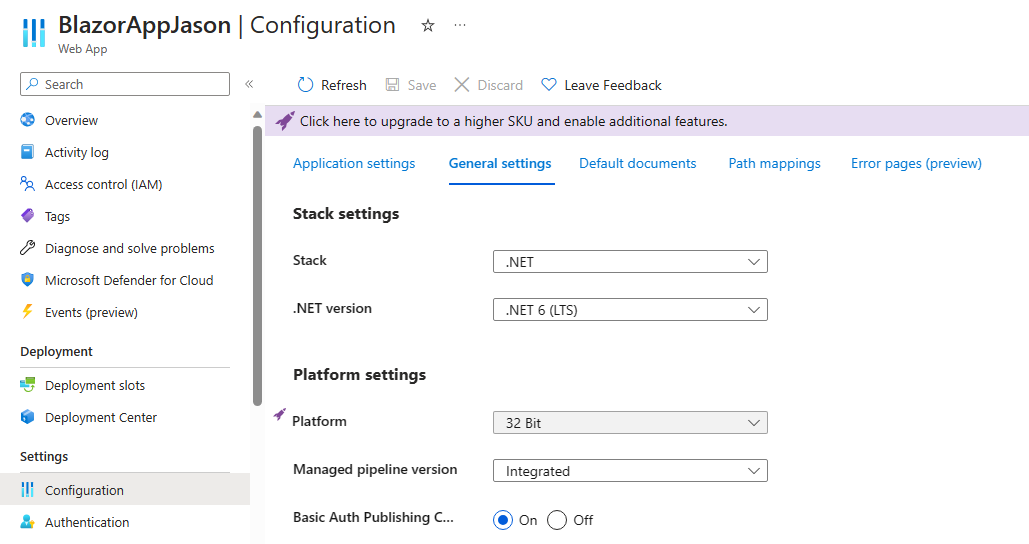 Cant Deploy A Blazor Server Side App On Azure Using The Net Core 80 2911