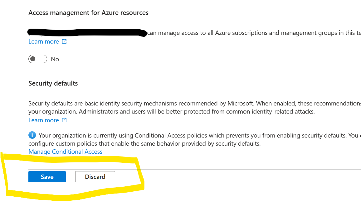Activate Access management for Azure resources is not Possible ...