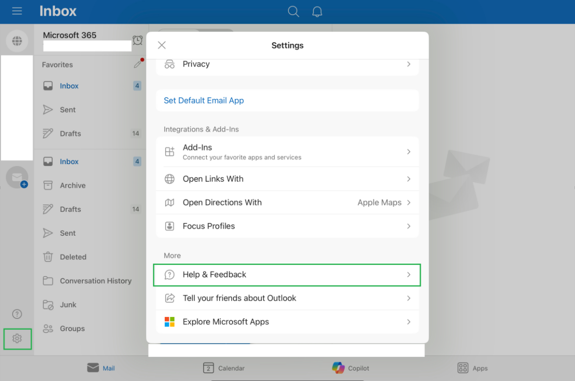 Why is the copilot feature grayed out in my Microsoft outlook quick access toolbar? - Microsoft Q&A